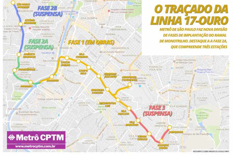Governo quer levar Linha 17-Ouro ao Morumbi e Jabaquara - Metrô CPTM